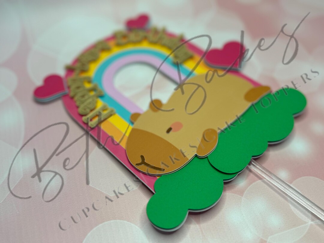 Happy-bara Birthday Cardstock Cake Topper - Etsy