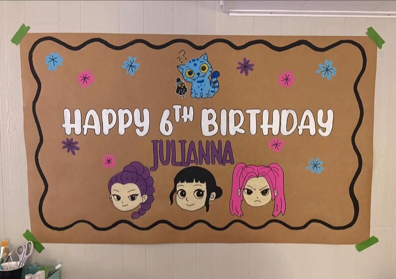 KPOP Birthday Banner Template, Demon Theme (digital Download) - Etsy