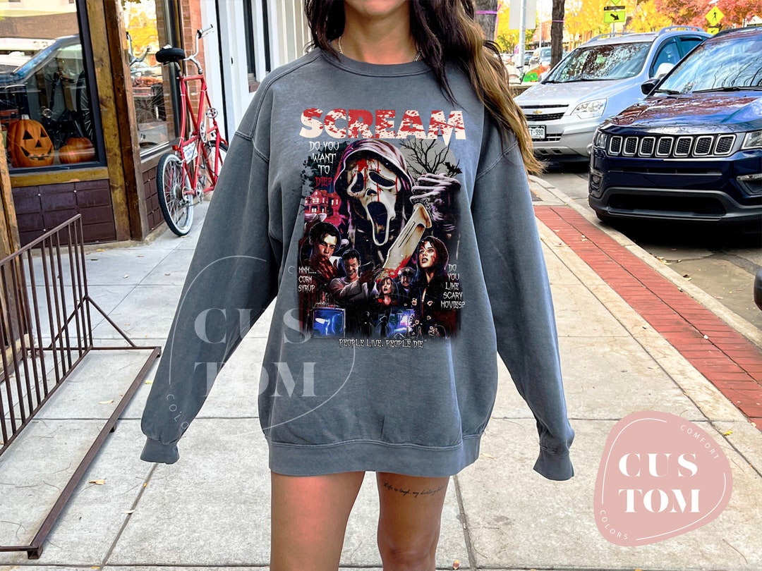 Vintage Scream Ghostface Sweatshirt, Comfort Colors Horror Movie Shirt ...