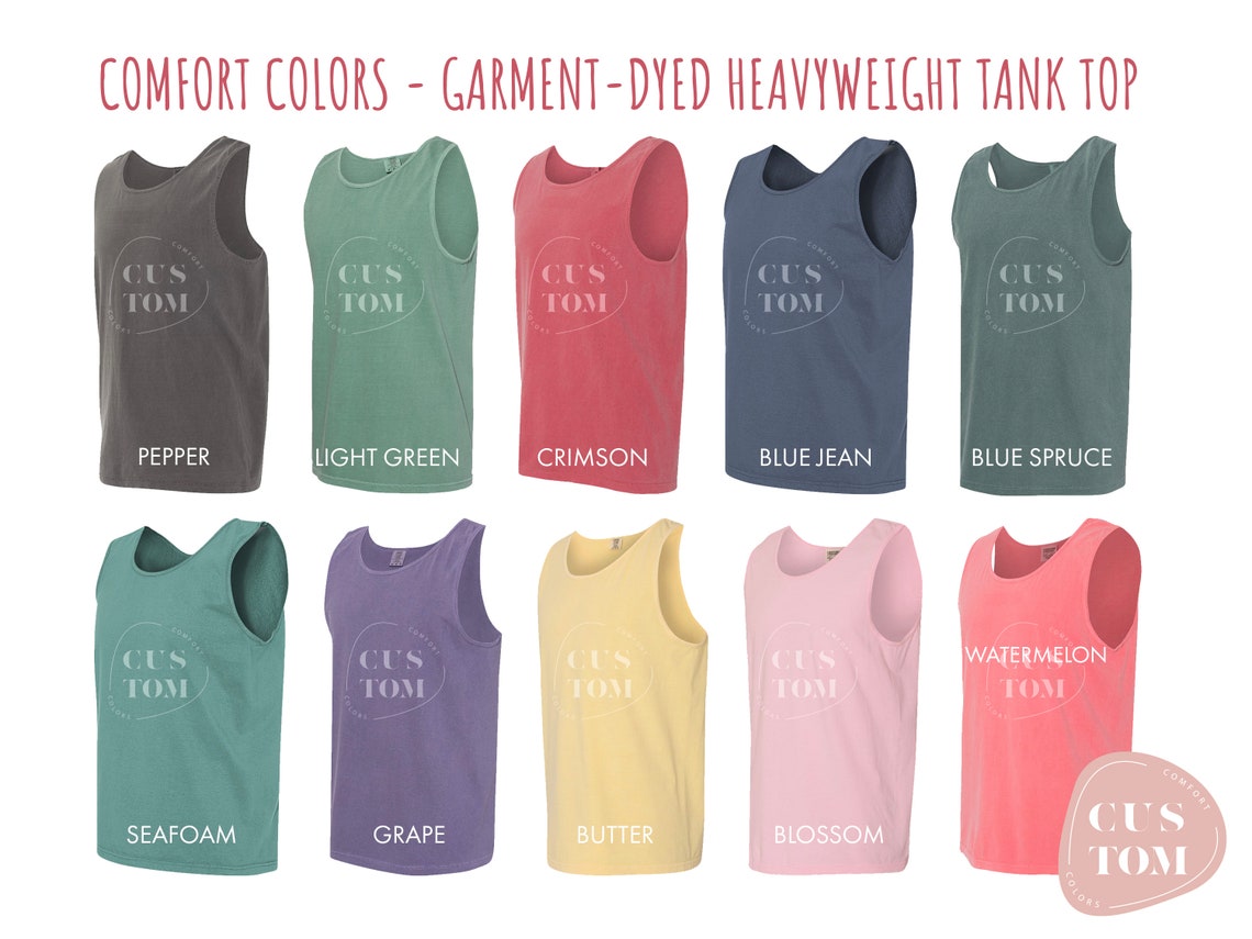 Comfort Colors Custom College Tank Top, Custom Design Tank ...