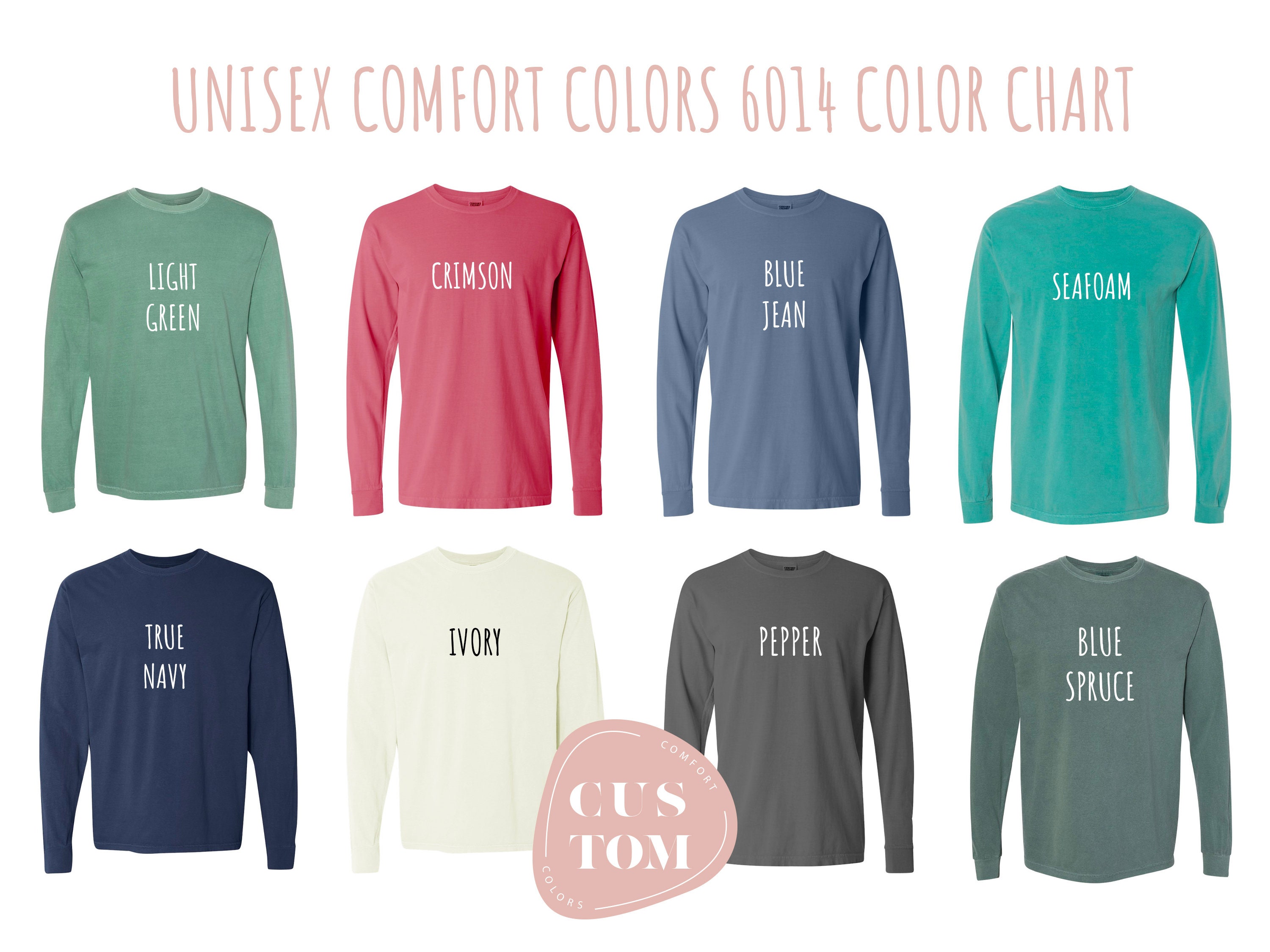 Custom Comfort Colors Personalized Logo Long Sleeve T-shirt - Etsy