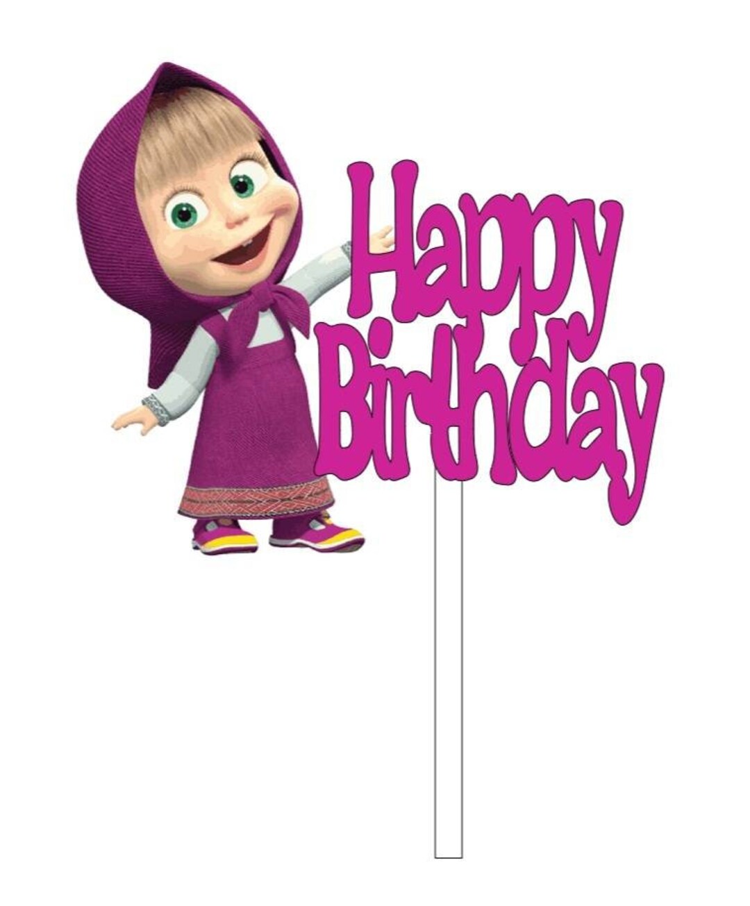 Masha Happy Birthday, 7 Inch, Cardstock, 3 D - Etsy