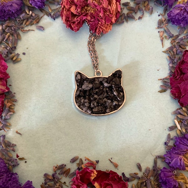 Cat Head Crystal Necklace - Etsy