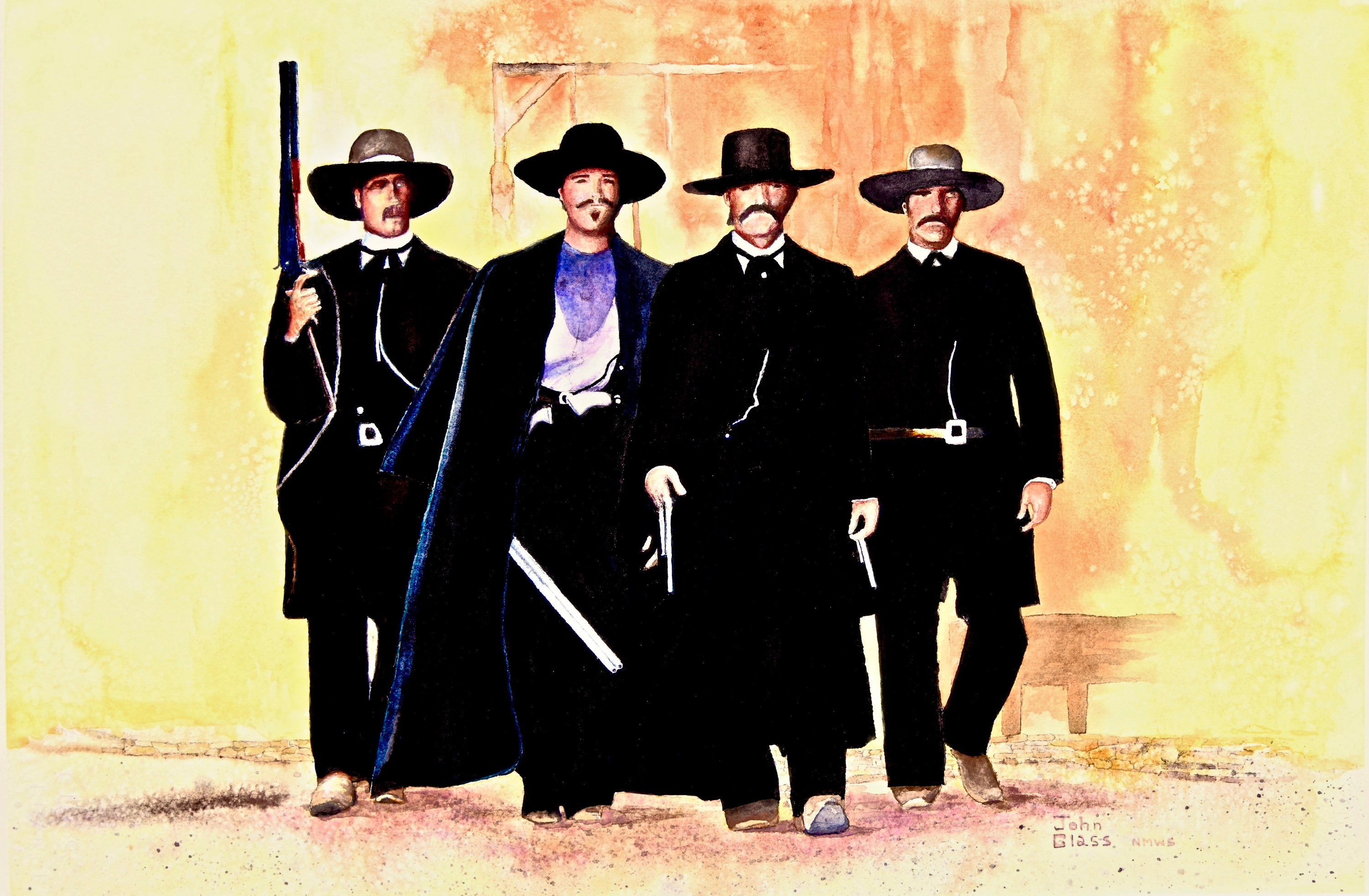 Western Art, Tombstone, Movie Tombstone, OK Corral Shootout, Man Cave Art, Giclee Print , Doc ...