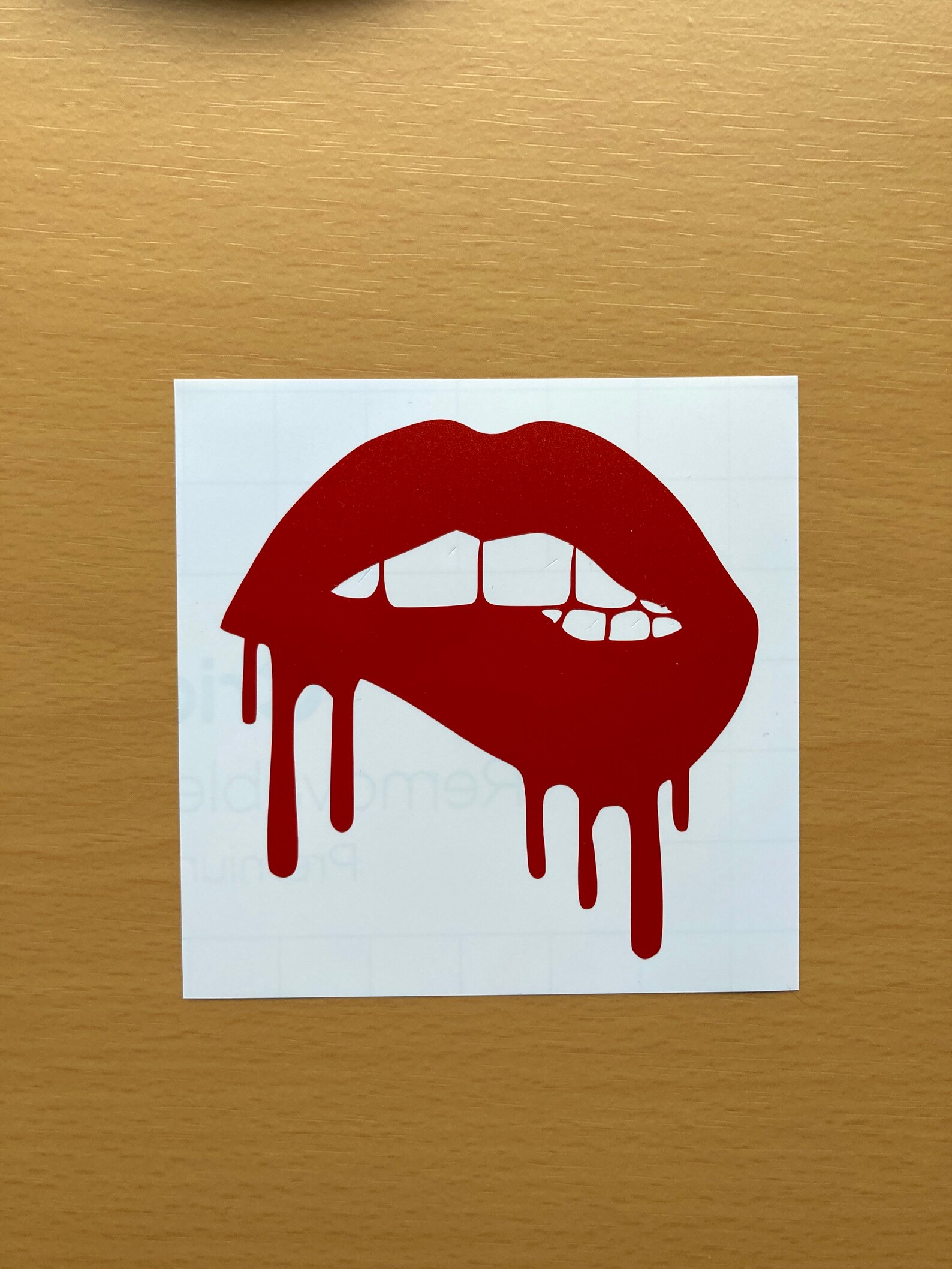 Dripping Lips Decal // Cling // Sticker | Etsy