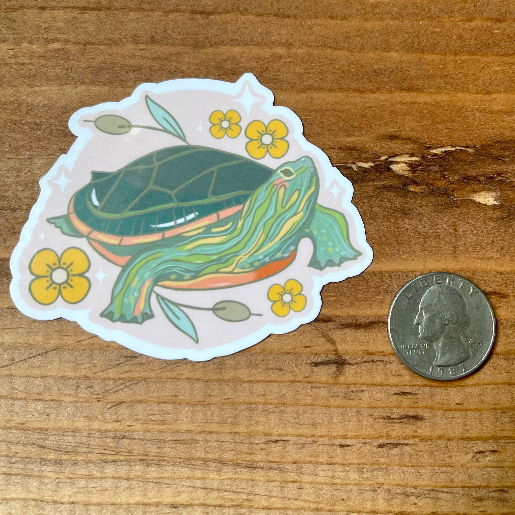 Turtle Sticker Painted Turtle Turtle Art Turtle Vinyl - Etsy