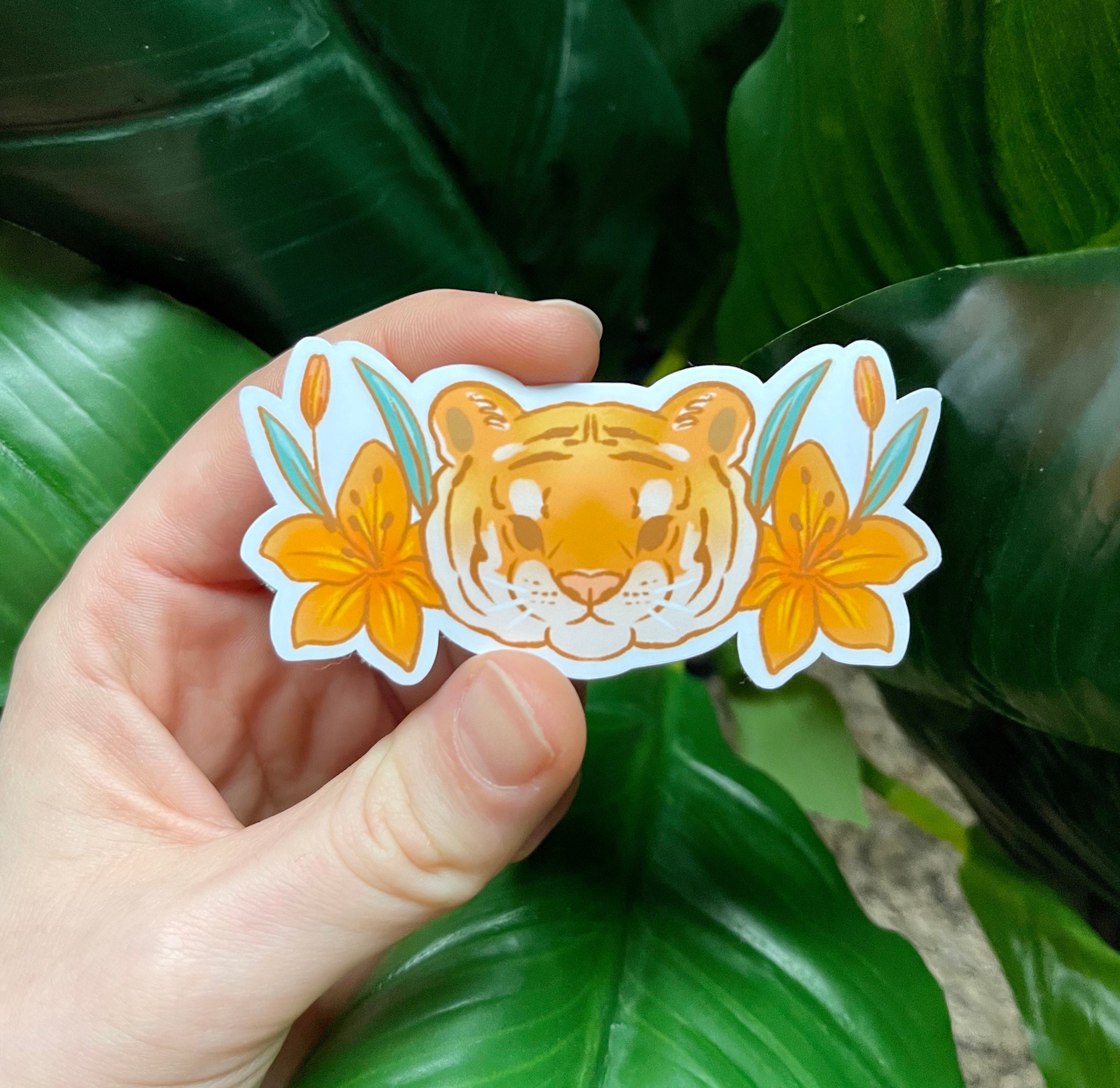 Tiger Sticker Tiger Lily Sticker Cute Tiger Art Tiger | Etsy