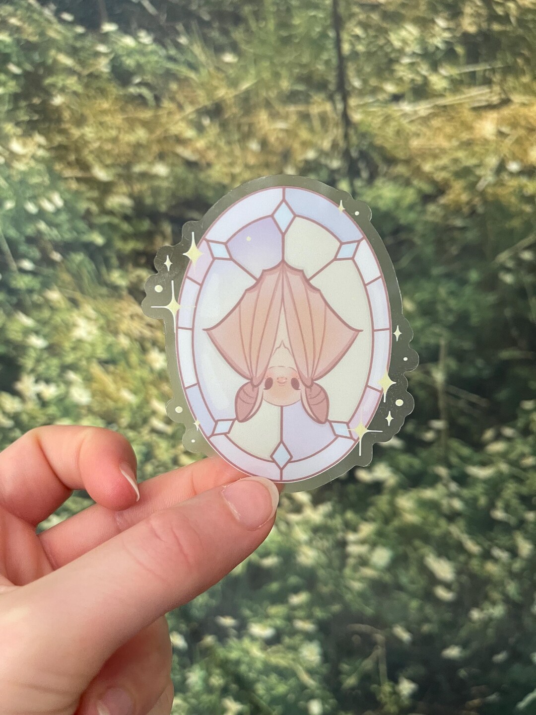 Transparent Stained Glass Bat Sticker | Waterproof Vinyl Decal | Gothic ...