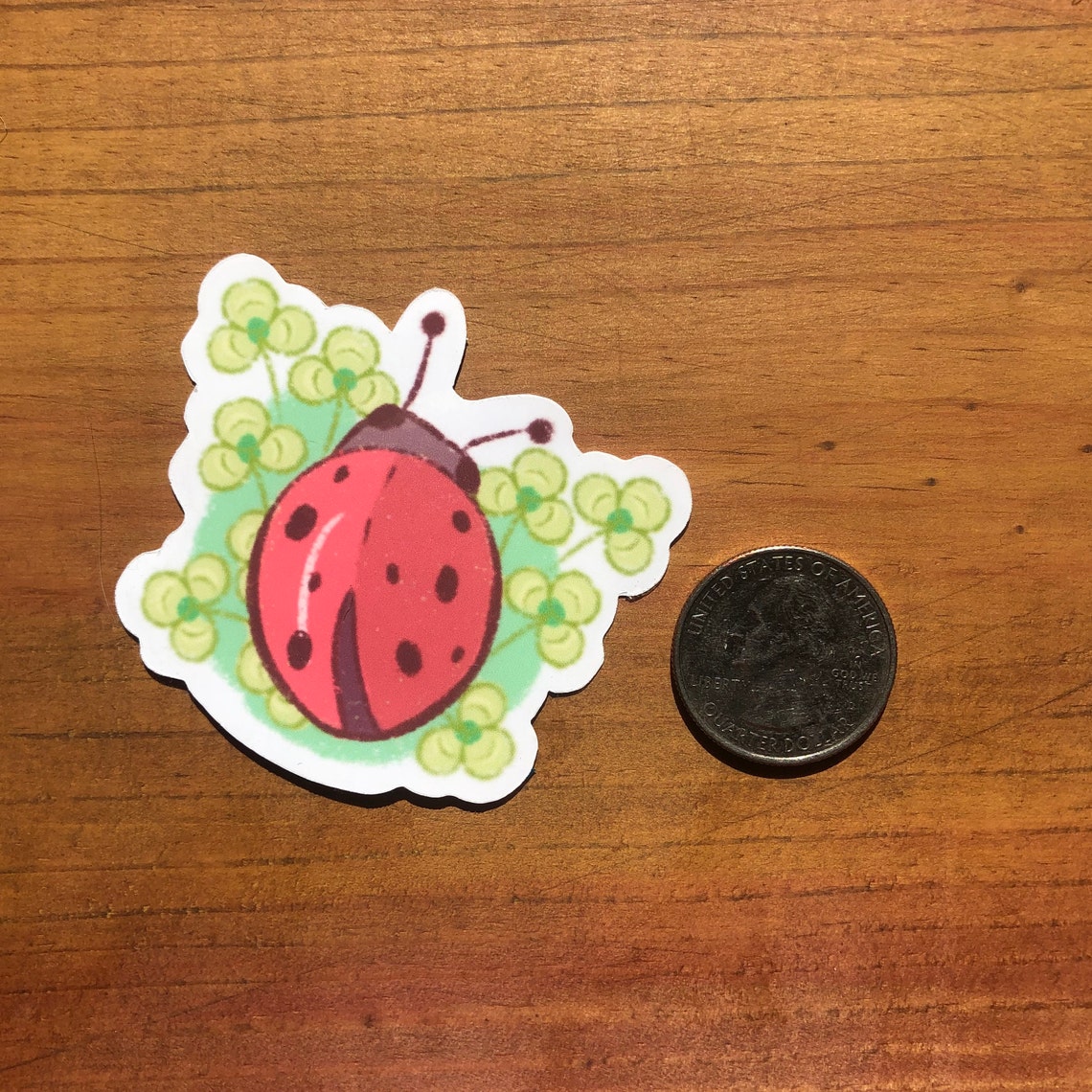 Ladybug Sticker Ladybug and Clover Waterproof Ladybug - Etsy
