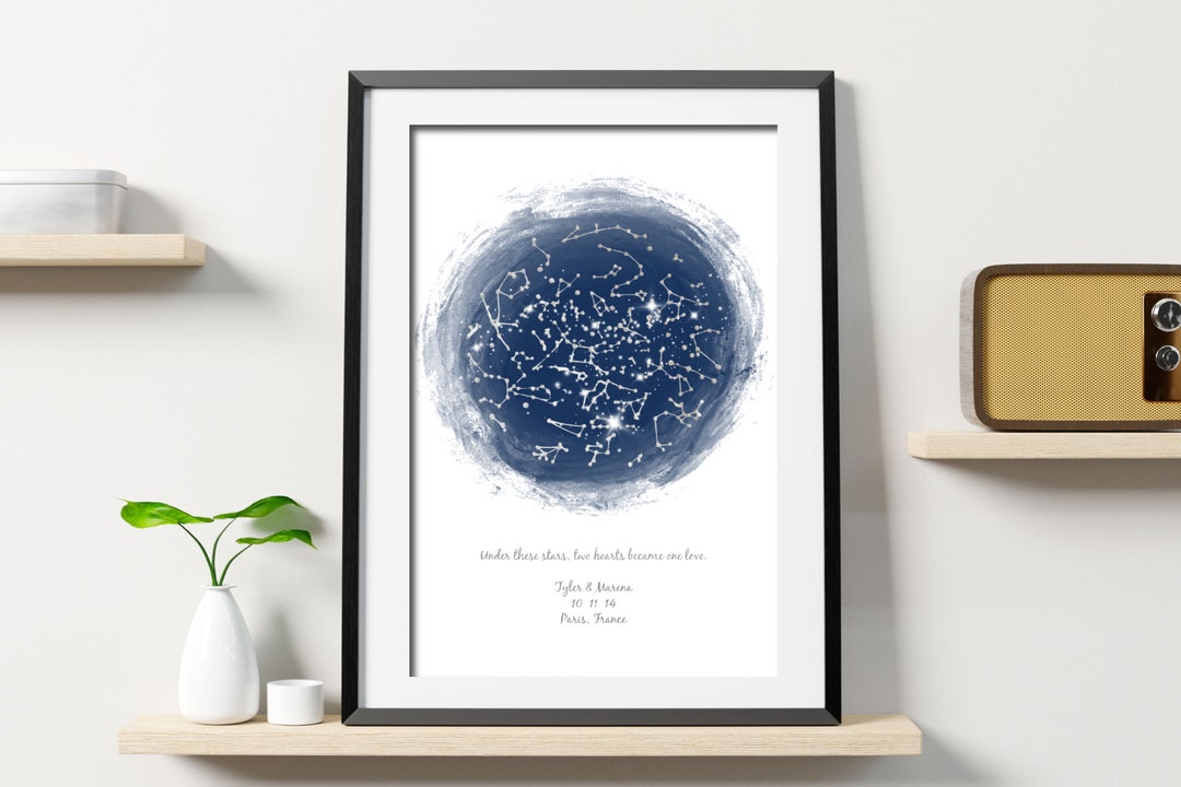Crystal Anniversary 15th Anniversary Star Map Star Chart Crystal ...