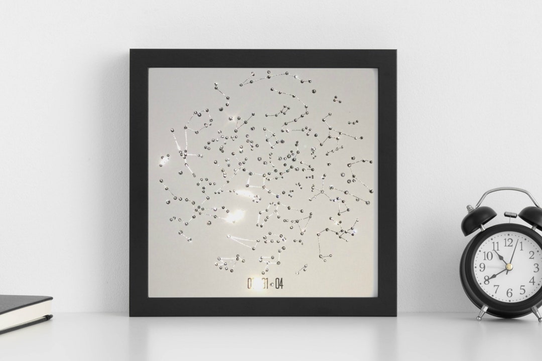 Silver Anniversary Crystal Star Map Metal Foil Custom Constellation ...