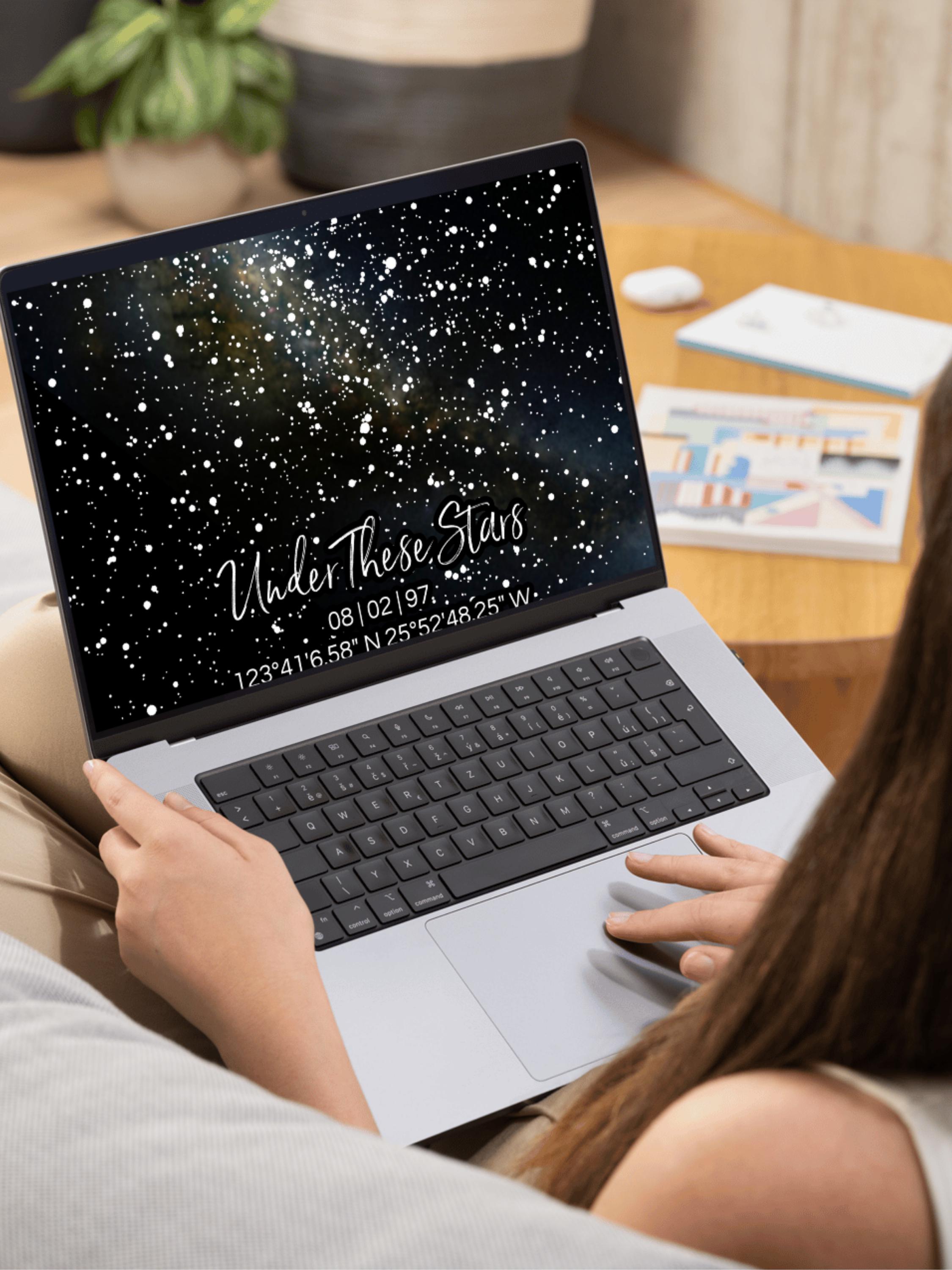 Total Full Star Map Chart Night Sky Printable Custom Star Digital ...