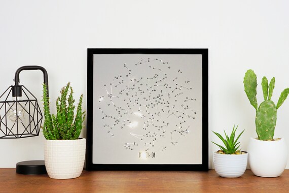 3 Modern Crystal Star Map Crystal Anniversary 3rd 3 Year - Etsy