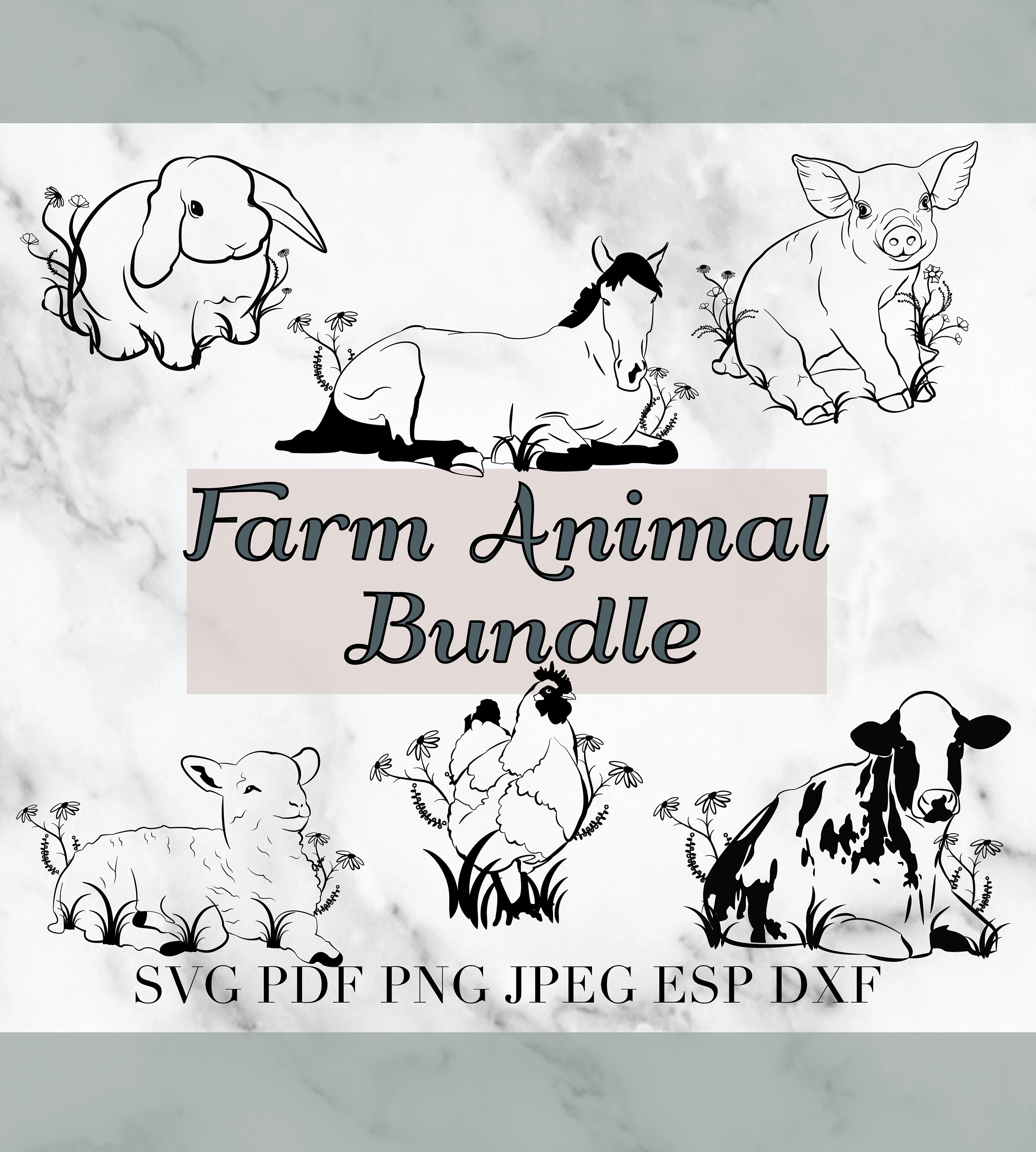 Farm Animal Svg Bundle, Animal Svg Bundle, Svg Bundle, Farm Animal Svg ...