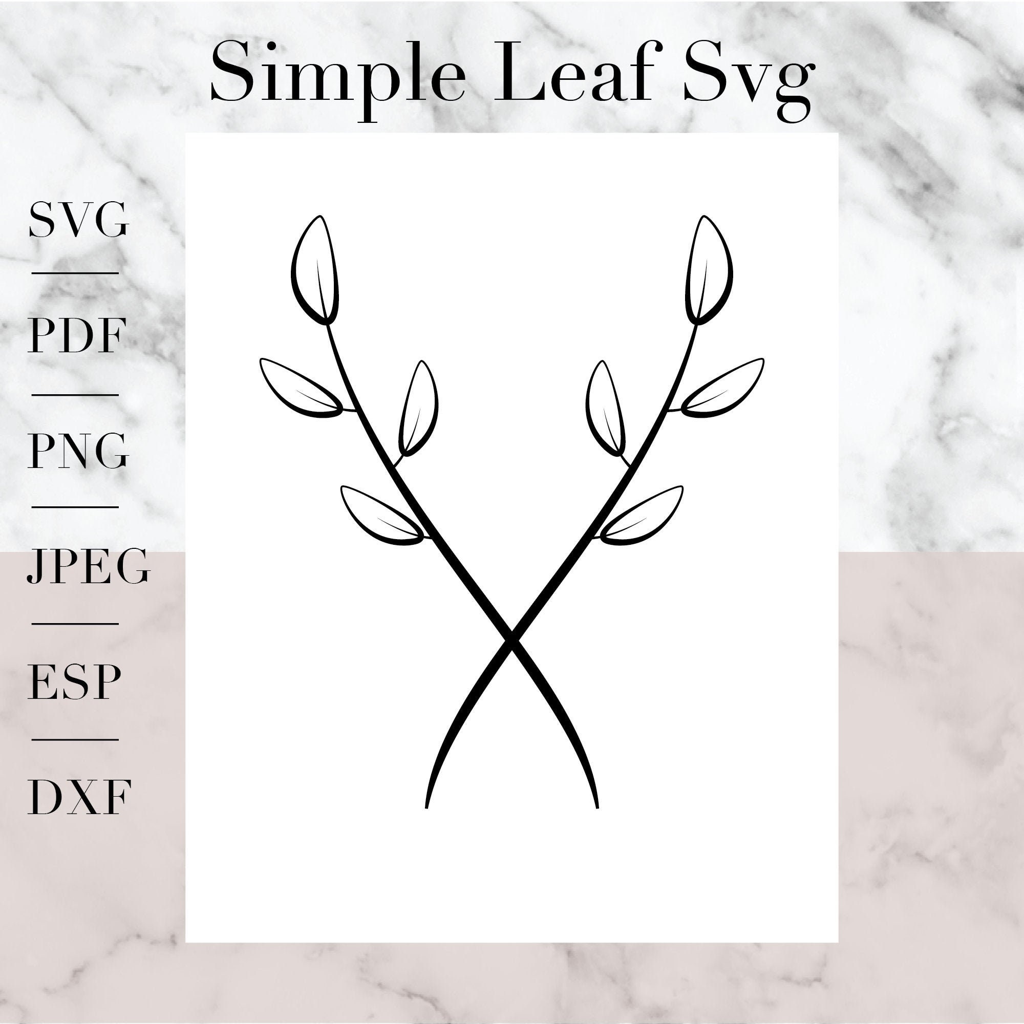 Simple Leaf Svg, Leaf Svg, Floral Svg, Flower Svg, Garden Svg, Plant ...