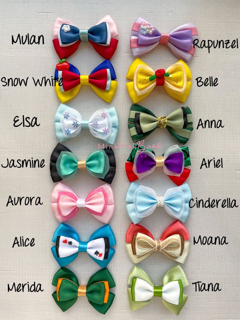 Disney Princess Bow Disney Princess Inspired Hair Bow - Etsy