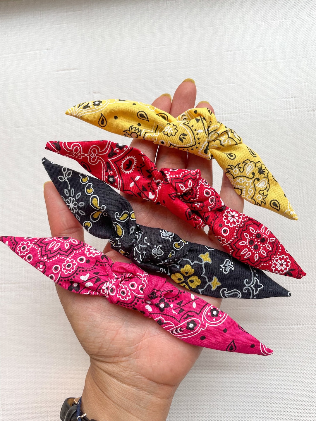 Handmade Bandana Knotted Headband: Soft Nylon Baby Hair Bow - Etsy