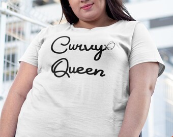 Curvy Text Graphic Women's Graphic T-shirt in 7 Different - Etsy