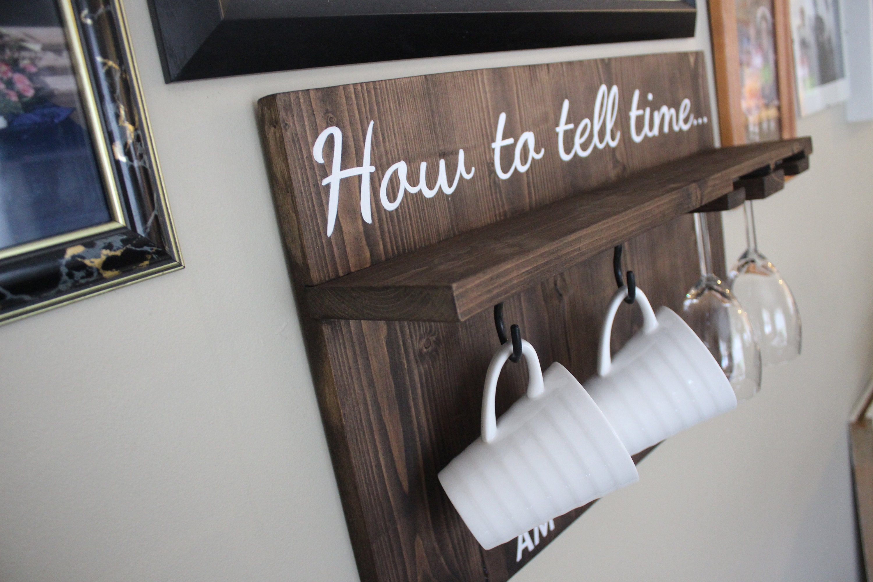 Mug/Wine Rack Reloj peculiar - Etsy España