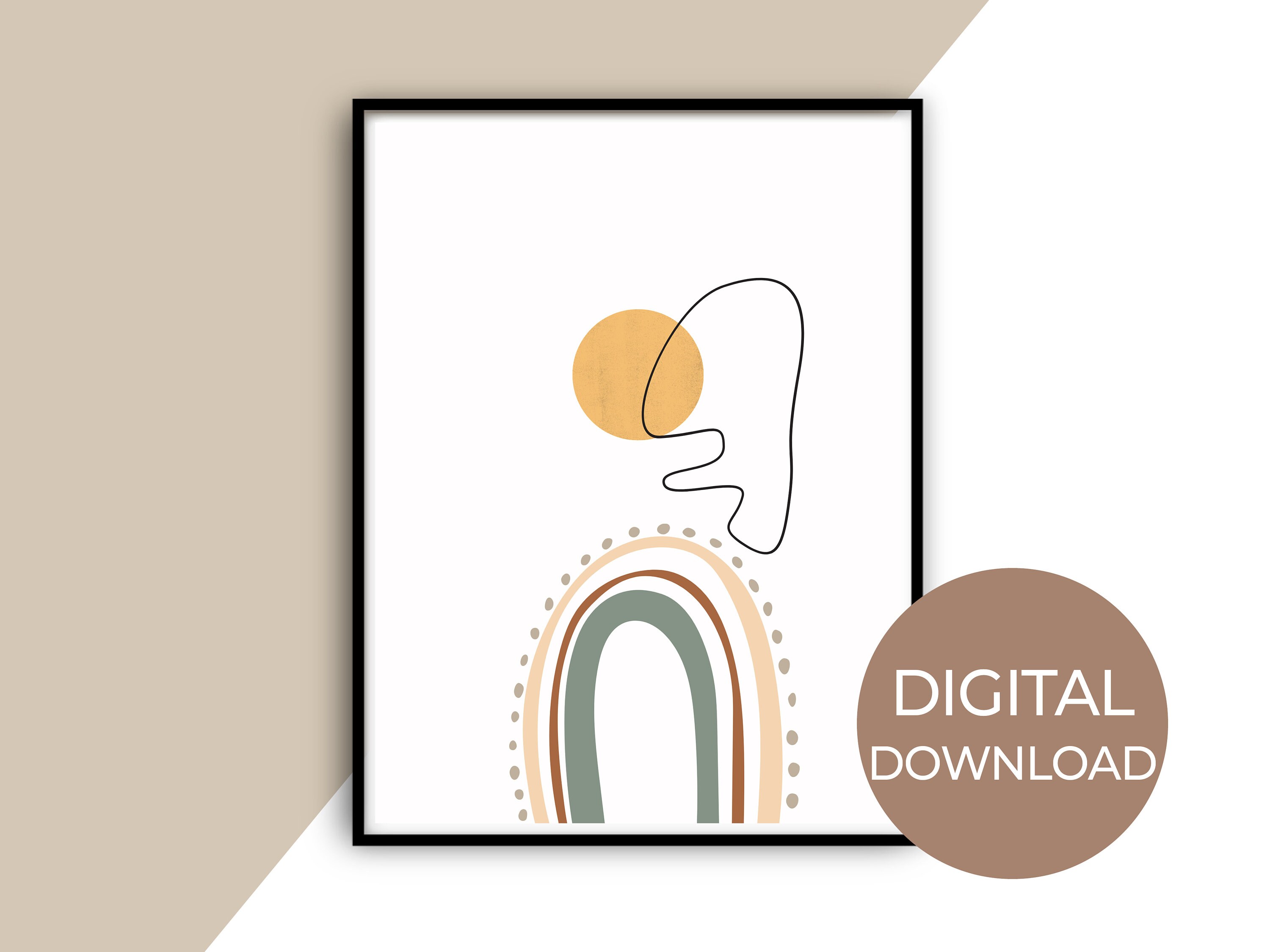 Printable Wall Art Rainbow Wall Art Perfect for House and Office Brown ...