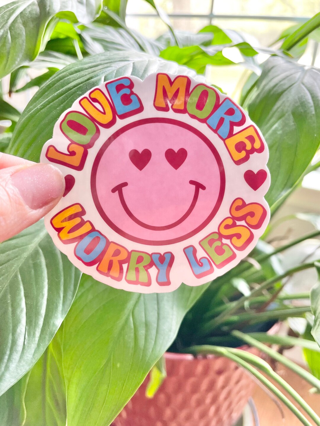 Love More Worry Less Sticker Waterproof Sticker Vinyl - Etsy