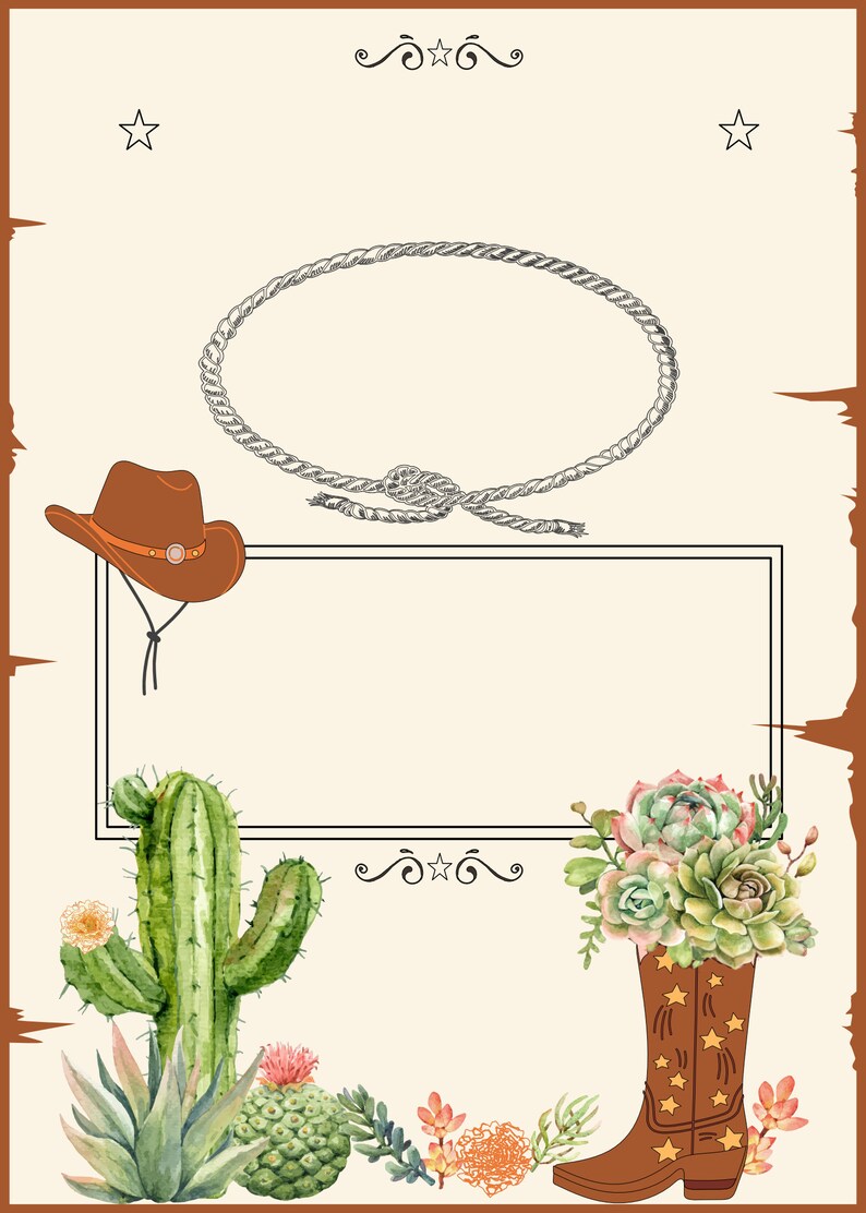 DIGITAL, EDITABLE,PRINTABLE Western Style Invitation, Template Instant ...