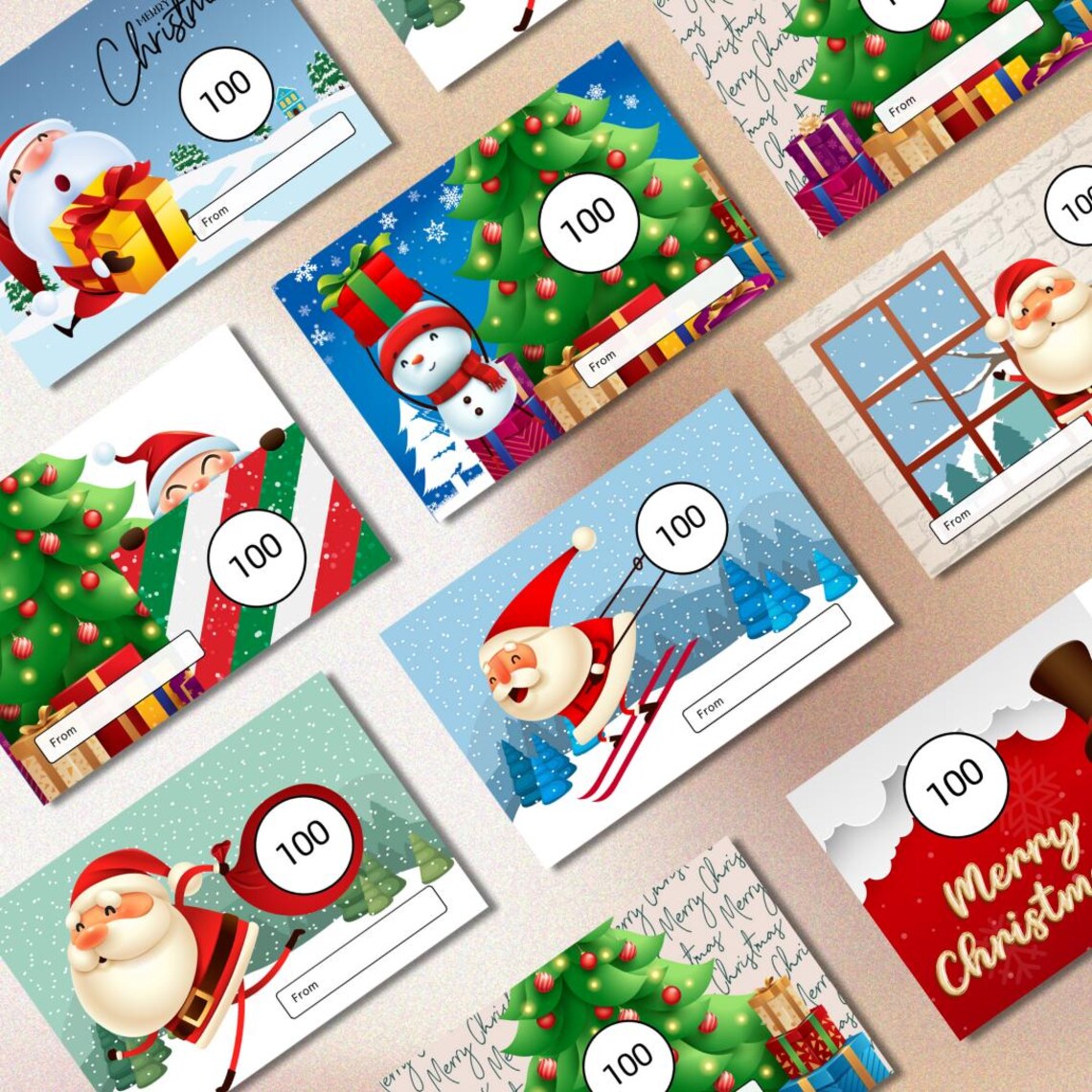 Christmas and New Year Scratch Cards | Editable in Canva - Etsy