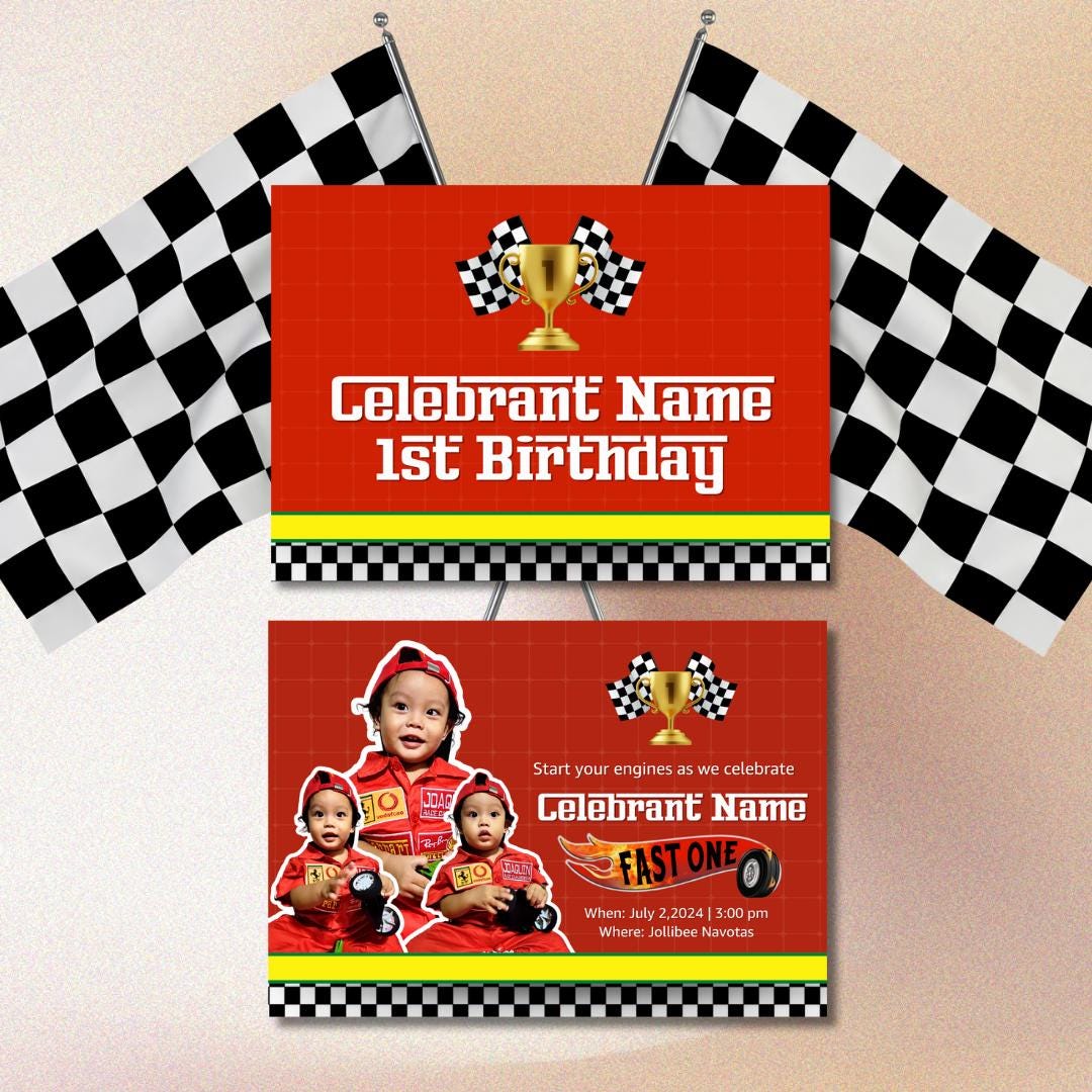 Racing Theme Birthday Party Invitations - Etsy