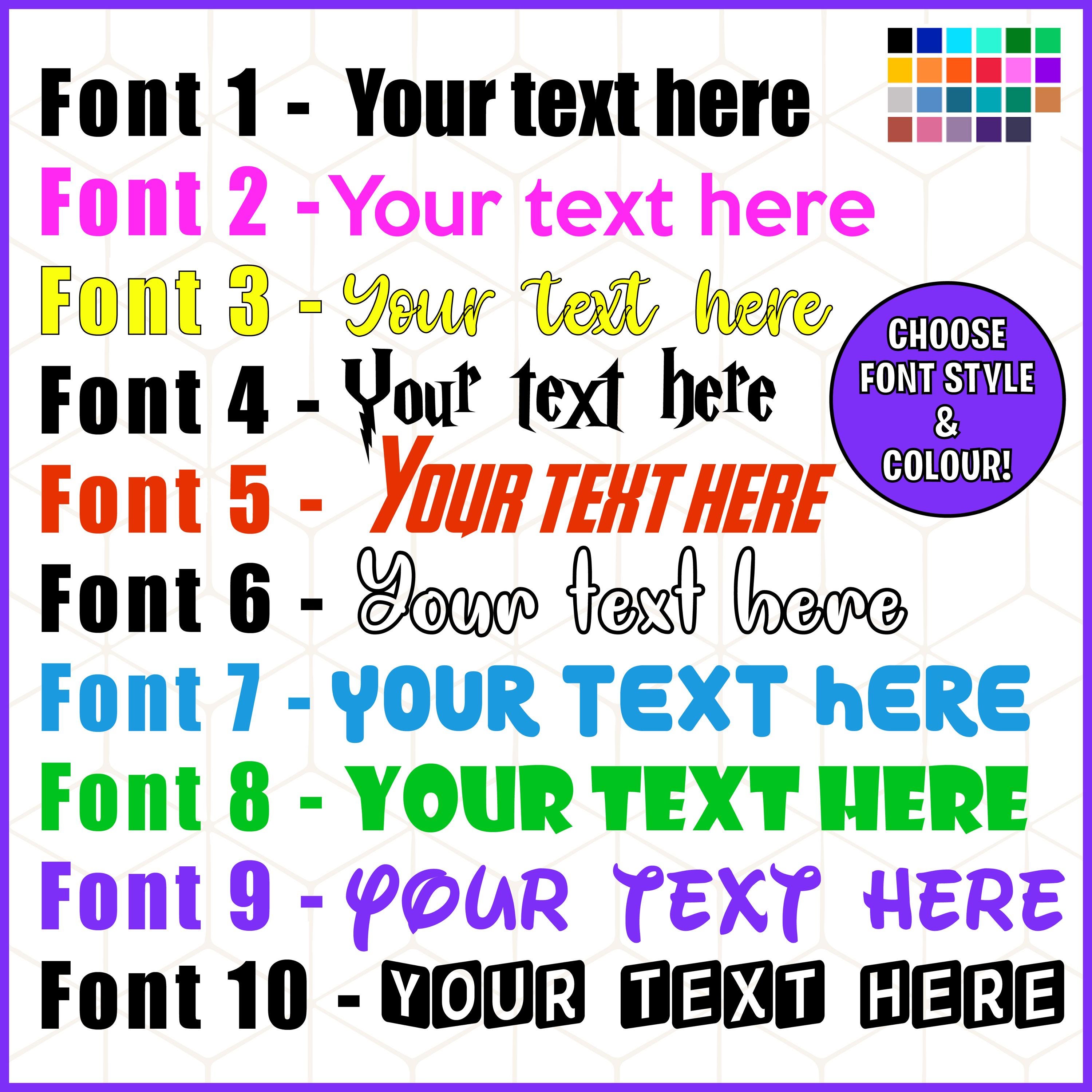 Personalised Word / Name Vinyl Decals - Custom Names or Words Ideal for ...