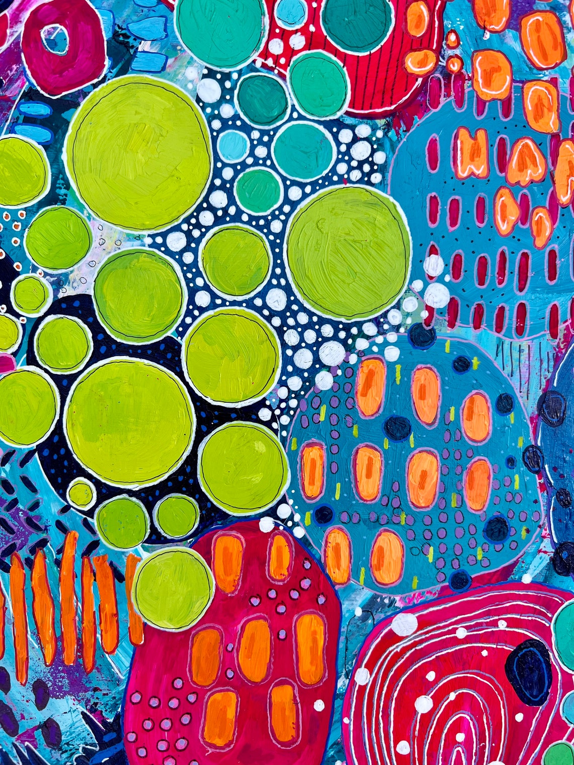 Bold Art Painting on Wood Panel Statement Art Living Room - Etsy