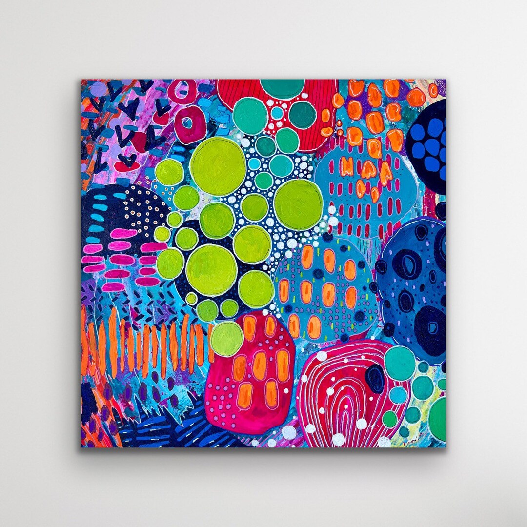 Bold Art Painting on Wood Panel Statement Art Living Room - Etsy