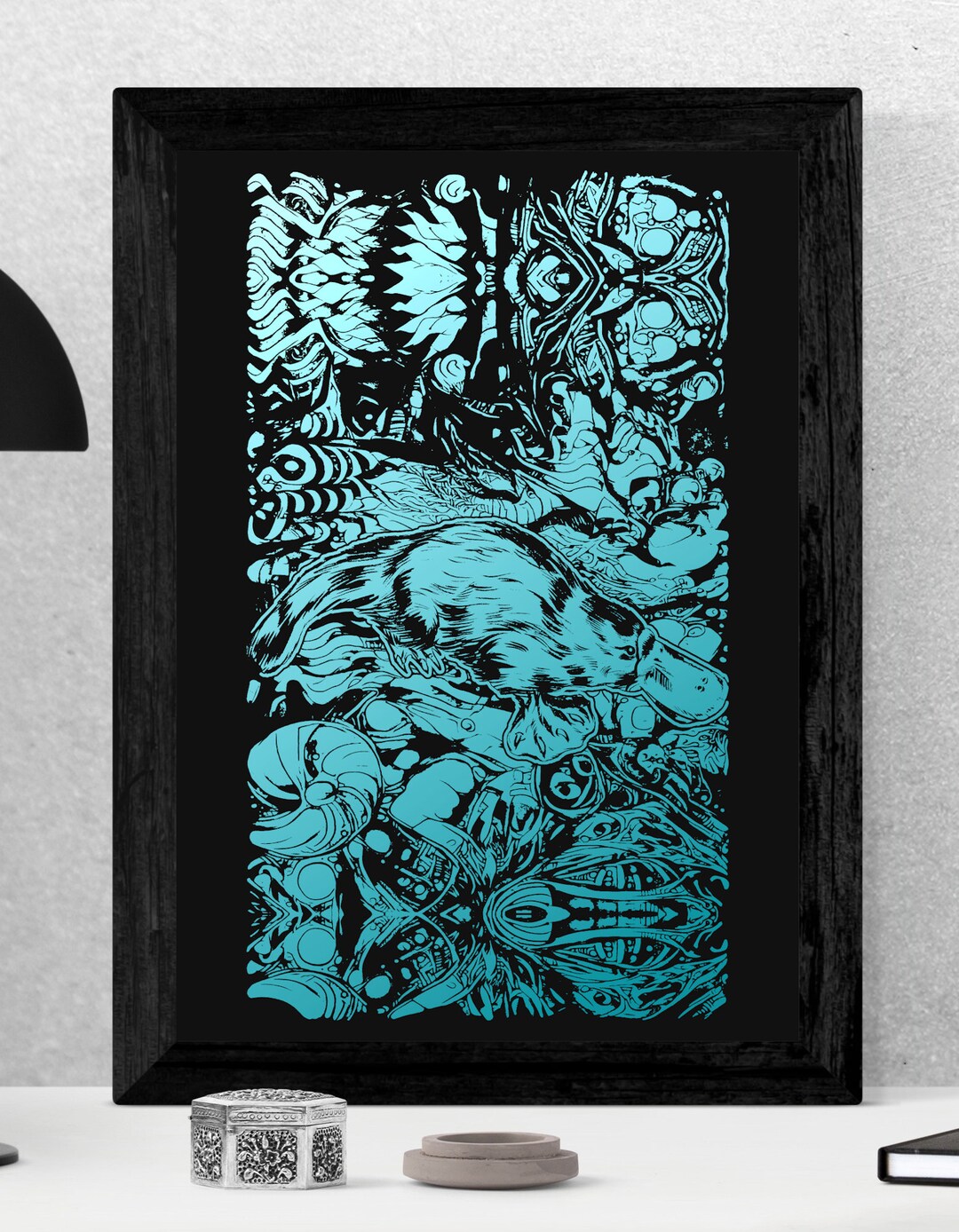 Weird Melty Platypus Wall Art, Trippy Foil Animal Art, Intricate ...