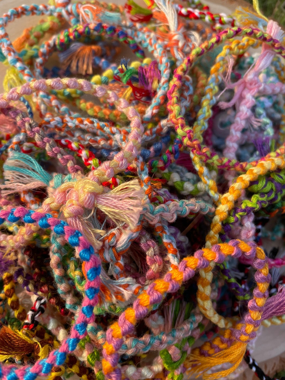 Mystery Set of Handmade Friendship Bracelets | Anklets, Embroidery ...