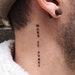 Custom Text Temporary Tattoo: Vertical Waterproof Fake Tattoo - Etsy
