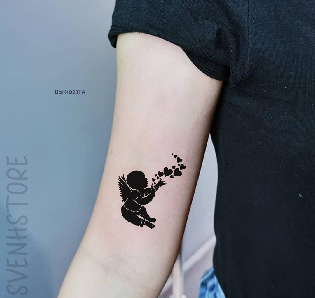 Baby Angel Temporary Tattoo-baby Tattoo-miscarriage Tattoo-waterproof ...