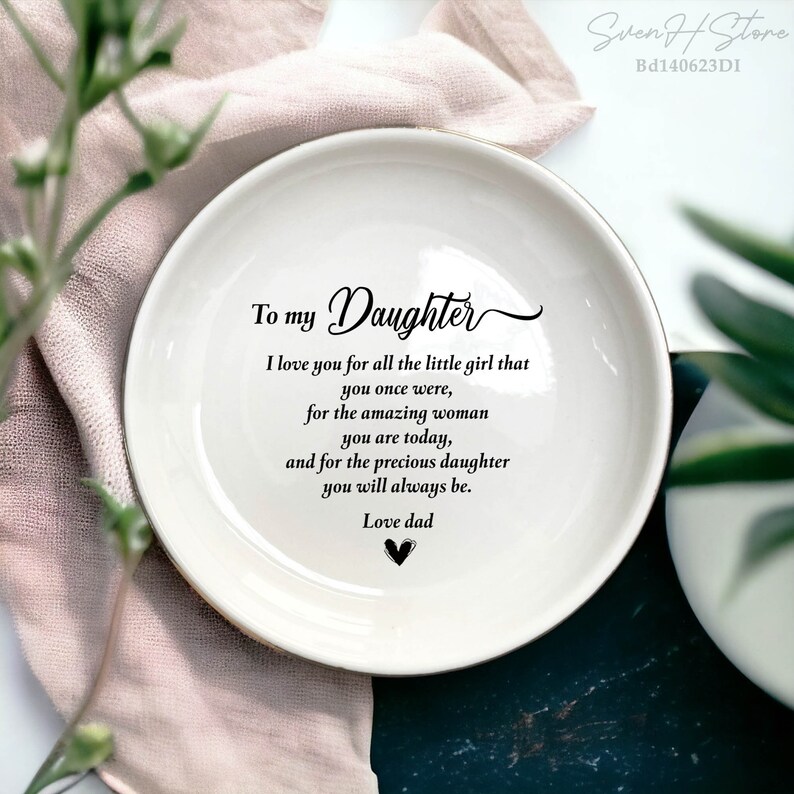 Personalized Daughter Gift From Dad, Wedding Ring Dish, Bridal Shower ...