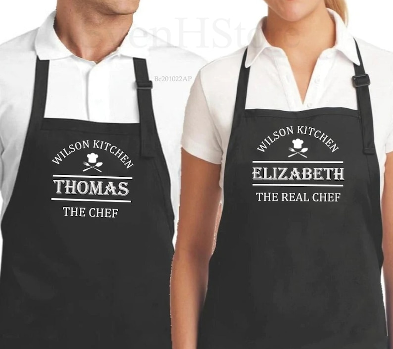 Personalized Couple Apron Cooking Couple Apron Housewarming - Etsy