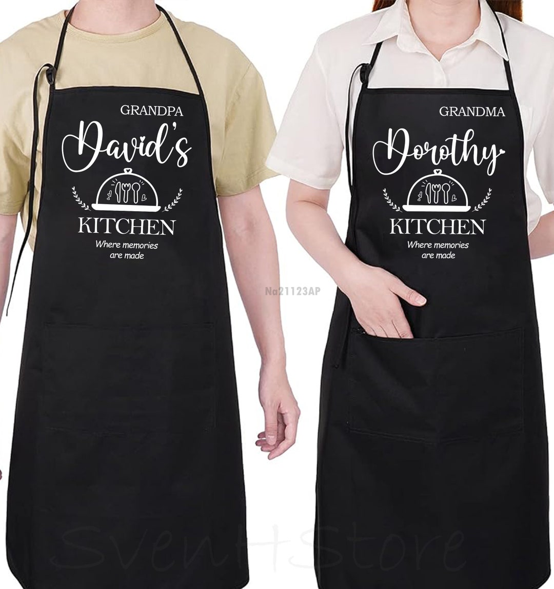 Personalized Old Couple Apron-cooking Couple Apron-grandparents Gifts ...