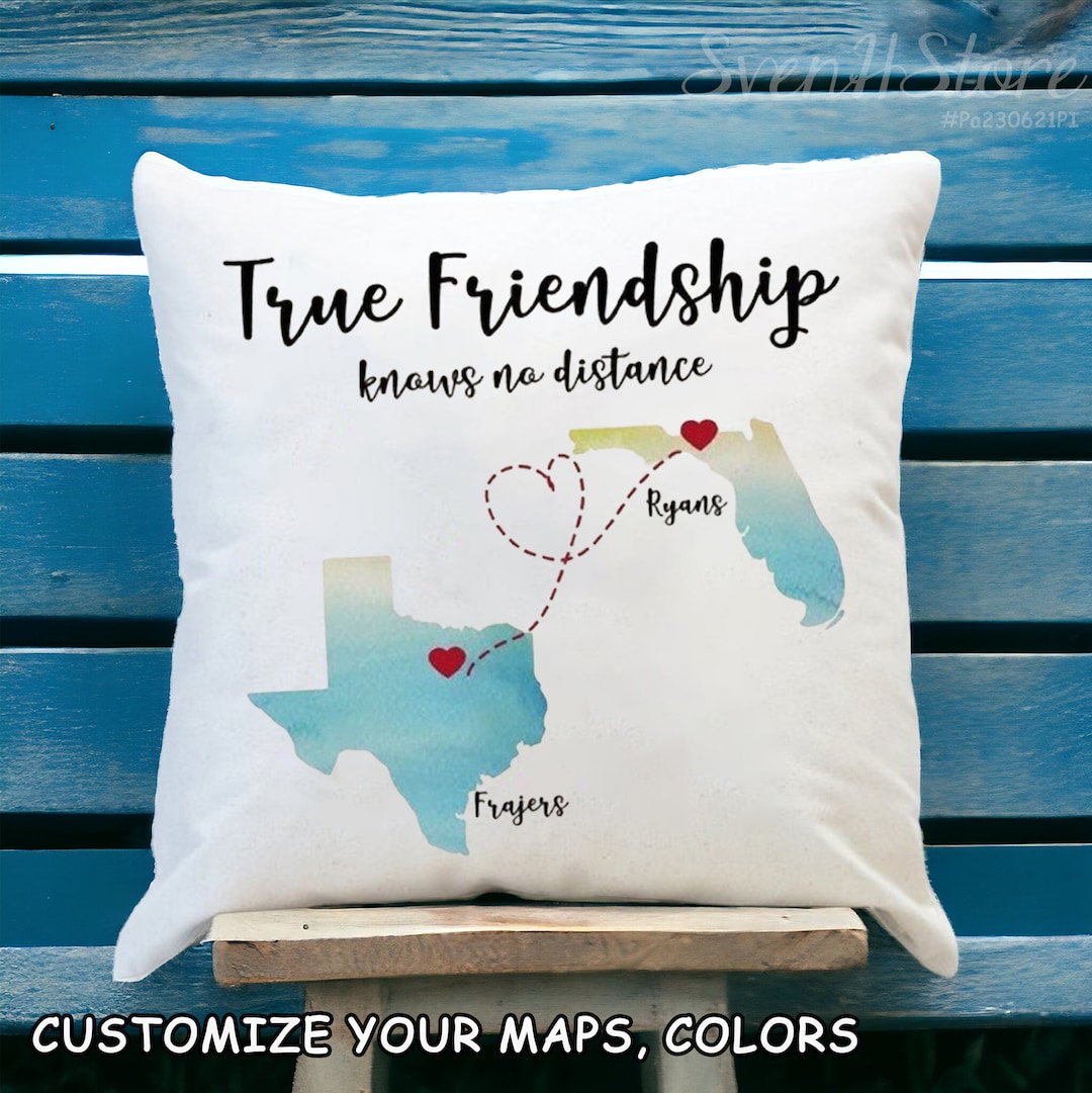 Long Distance Friendship Pillow-besties Pillow Case-best Friend Gifts ...