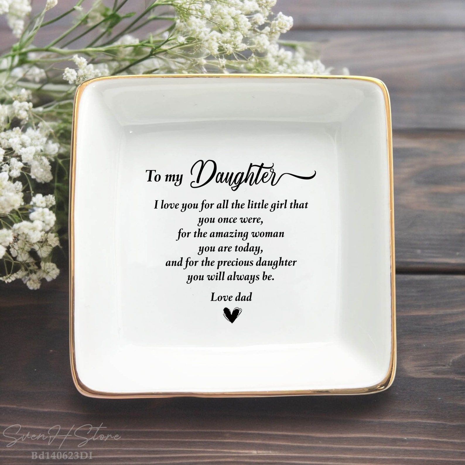 Personalized Daughter Gift From Dad, Wedding Ring Dish, Bridal Shower ...