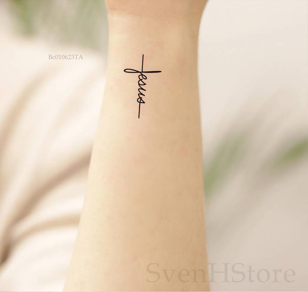 Jesus Christ Cross Temporary Tattoo: Spiritual Religious Gift - Etsy