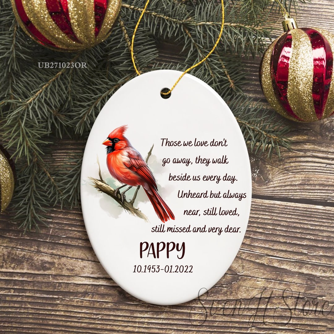 Personalized Red Cardinal Sympathy Ornament, Memorial Keepsake, Grief ...