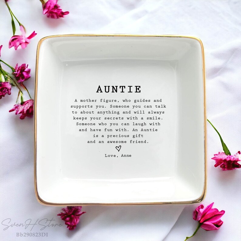 Personalized Aunt Trinket Dish, Auntie Gift From Niece, Mothers Day ...