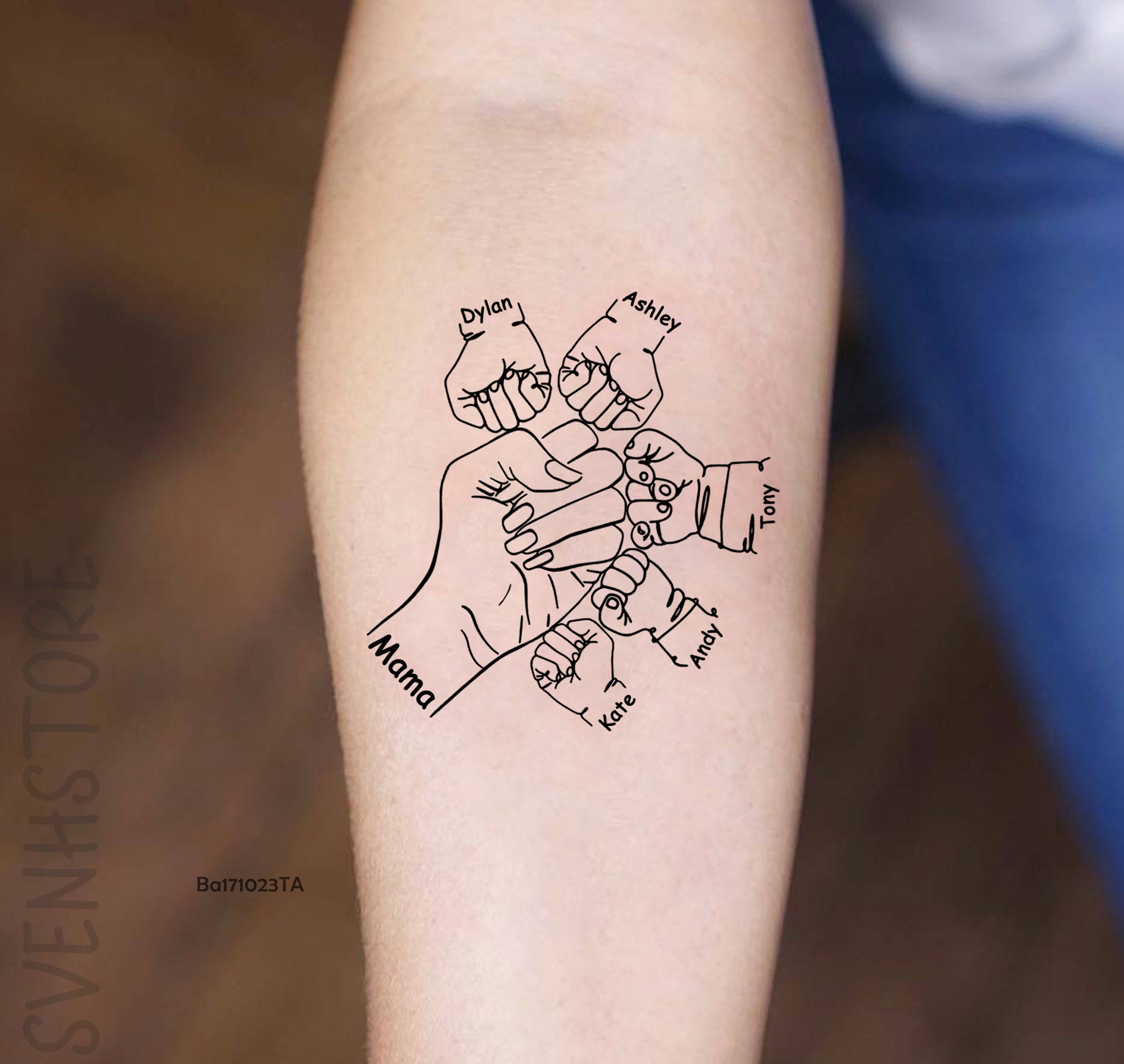 Personalized Family Temporary Tattoo: Mom, Dad & Kids Waterproof Fake ...