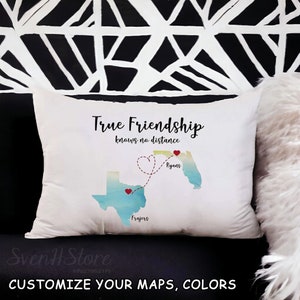 Long Distance Friendship Pillow-besties Pillow Case-best Friend Gifts ...