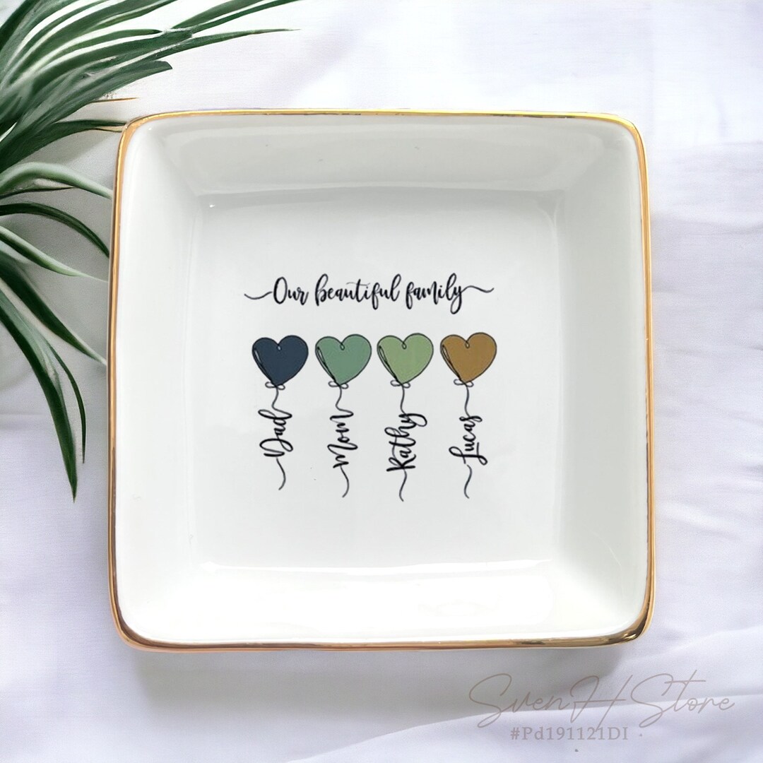Personalized Family Ring Dish, Custom Jewelry Dish Gift for Mom, Nana ...