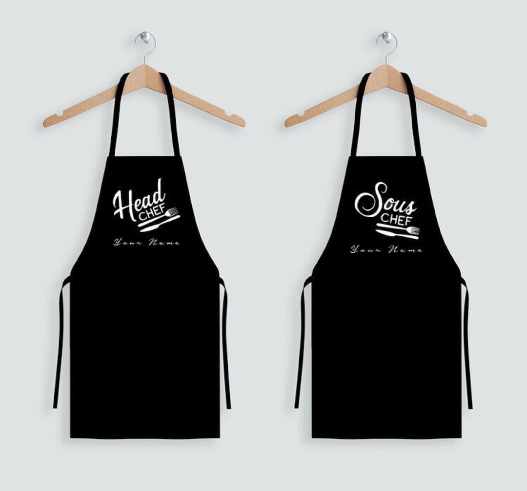 Head Chef Sous Chef Apron, Personalized Housewarming Cooking Gift for ...
