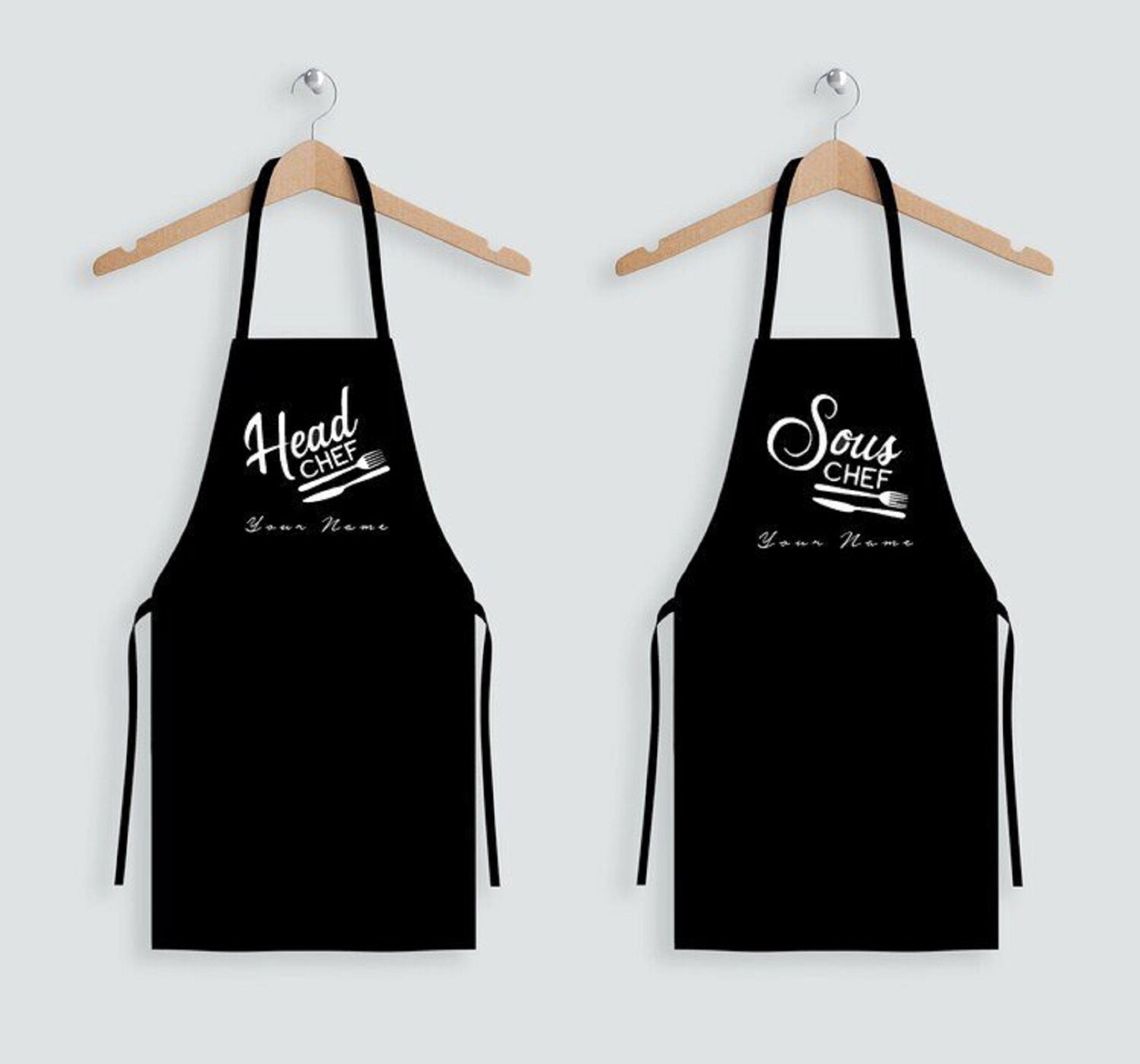 Head Chef Sous Chef Apron, Personalized Housewarming Cooking Gift for ...