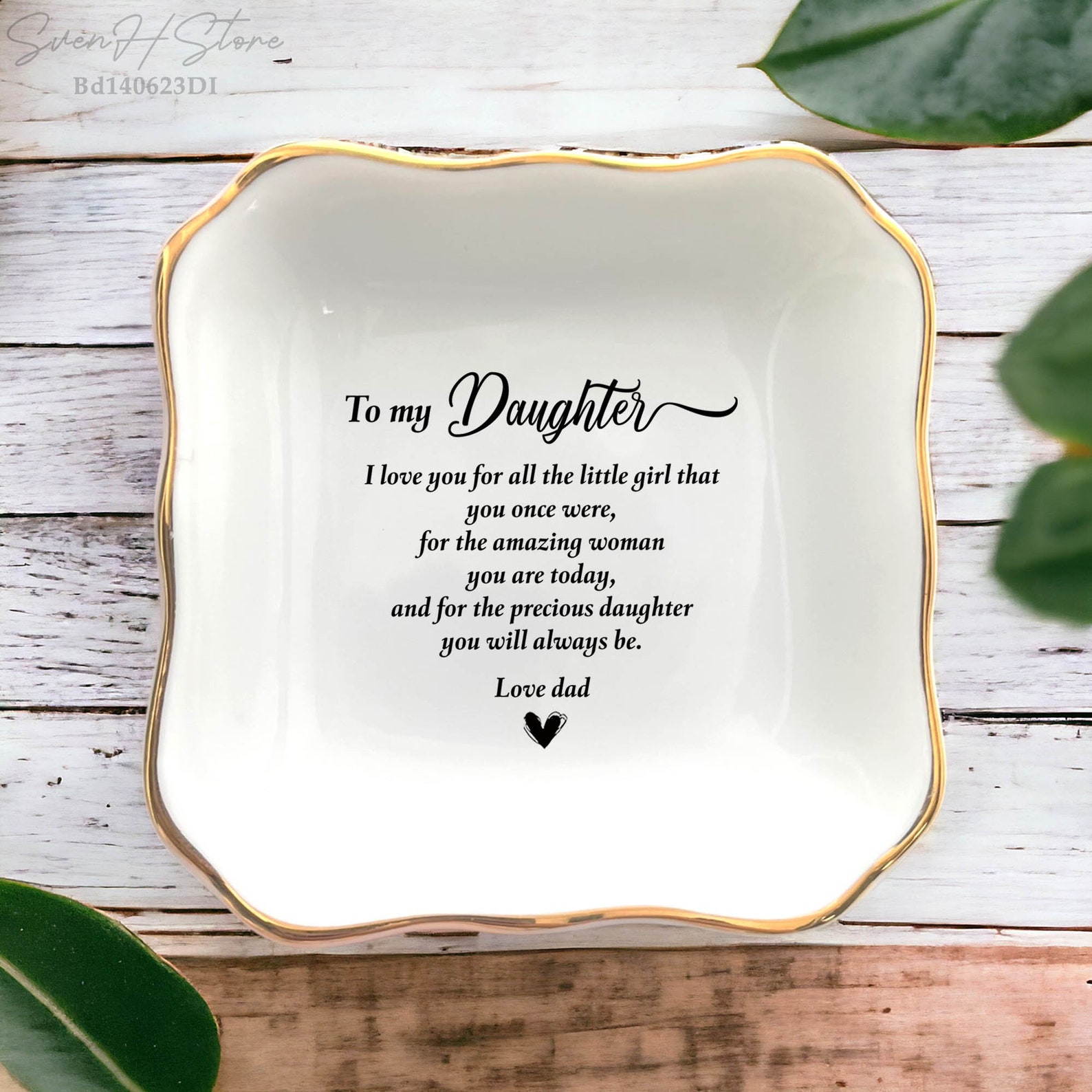 Personalized Daughter Gift From Dad, Wedding Ring Dish, Bridal Shower ...