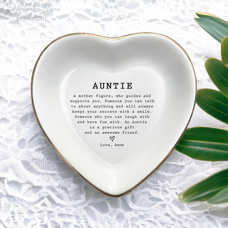 Personalized Aunt Trinket Dish, Auntie Gift From Niece, Mothers Day ...